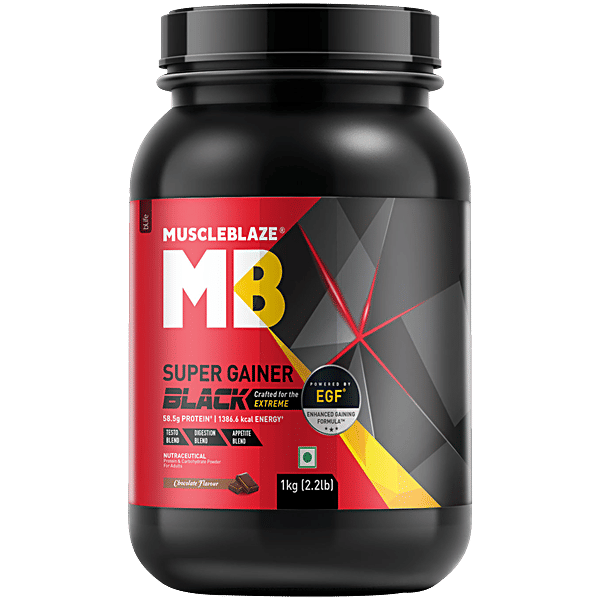 Buy MuscleBlaze Super Gainer Black With Enhanced Gaining Formula ...