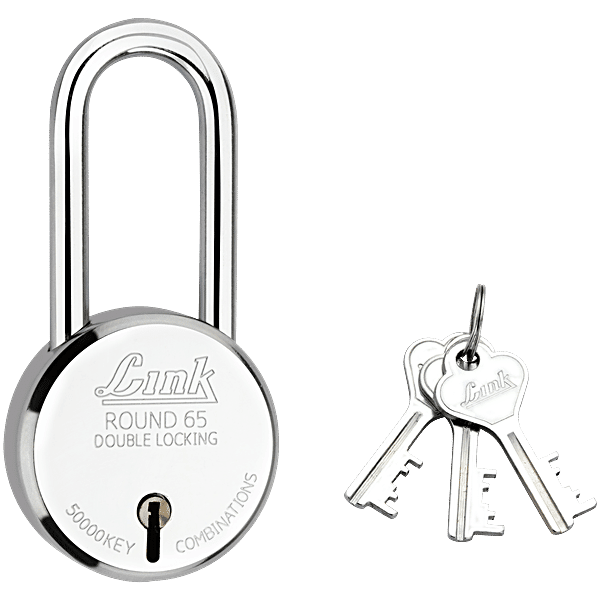 Buy Link Round 65 mm Double Locking Padlock - With 3 Keys Online at ...