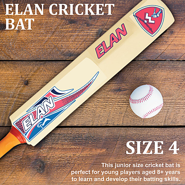 Buy Elan Cricket Bat - Youth, Size 4, Cream, Select Willow With Wooden ...