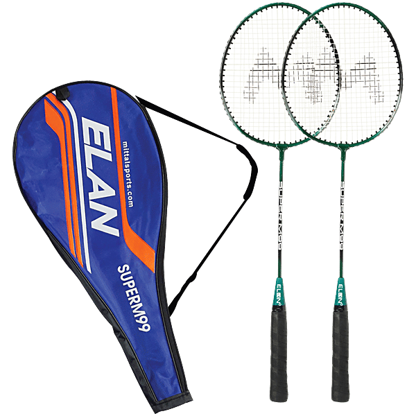 Buy Elan Superm99 Badminton Racket Set - High Tempered Steel, Assorted ...