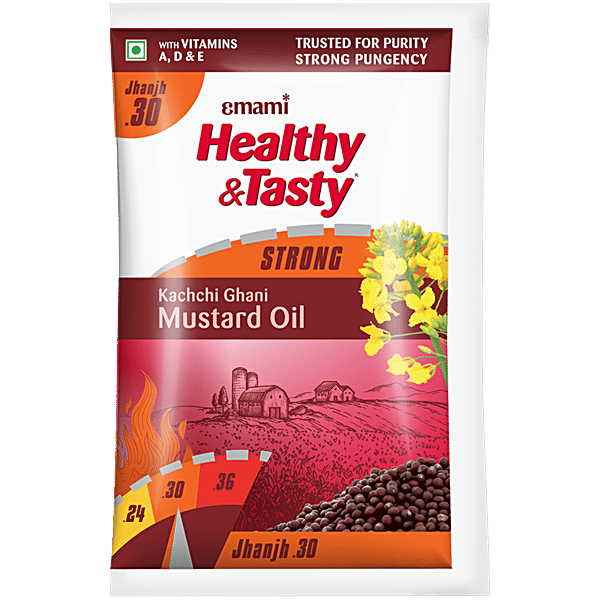 Buy Emami Healthy & Tasty Kachchi Ghani Mustard Oil - Strong Online at ...