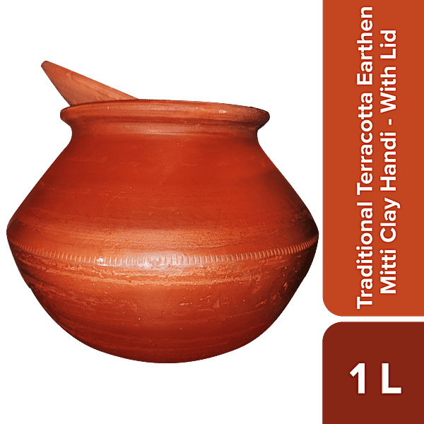 Buy Mitti Man Traditional Terracotta Earthen Mitti Clay Handi - With ...