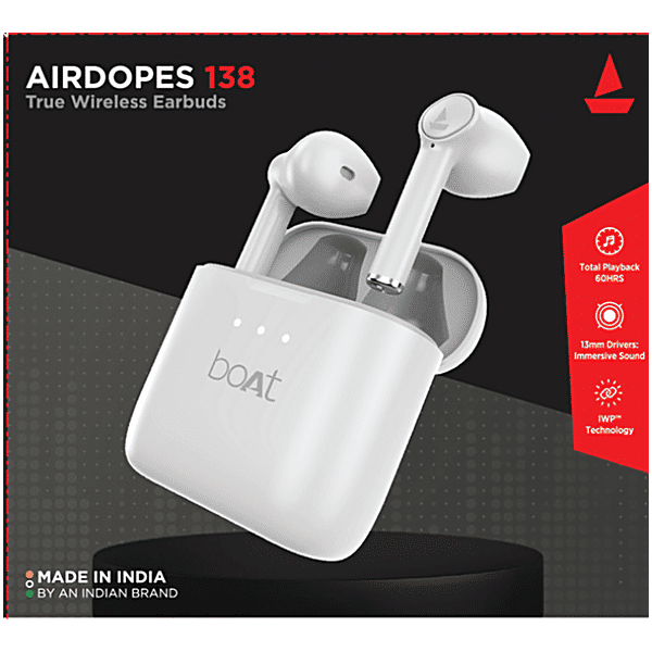 Buy boAt Airdopes 138 TWS Earphones - Ivory White Online at Best Price ...