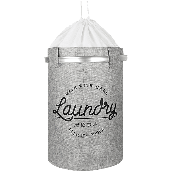 Buy DP Laundry Cloth Basket - 52x37x37 cm, Grey Colour Online at Best ...