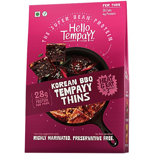Buy Hello Tempayy Korean BBQ Tempeh Thins- Protein Rich, Heat & Eat ...