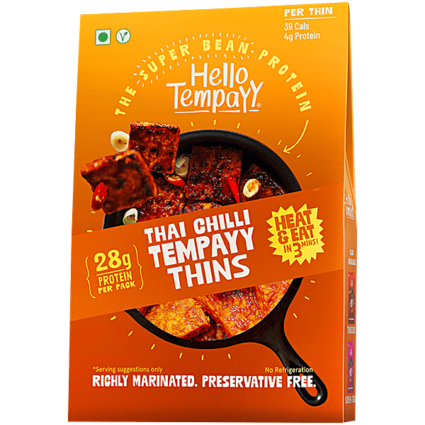 Buy Hello Tempayy Thai Chilli Tempeh Thins- Protein Rich, Heat & Eat ...