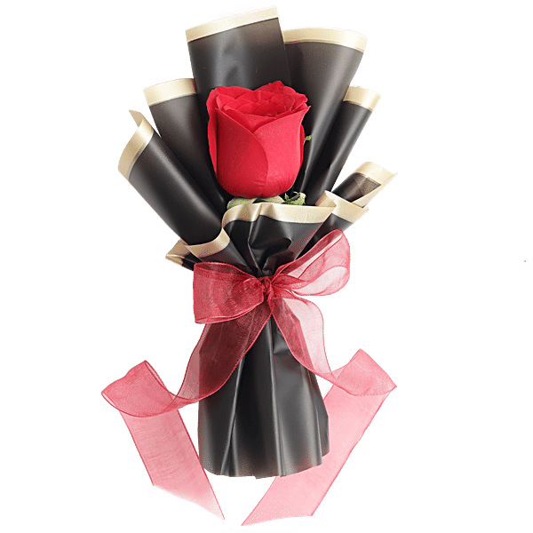 Buy IGP Single Red Rose - With Pink Ribbon, Mother's Day Special Online ...