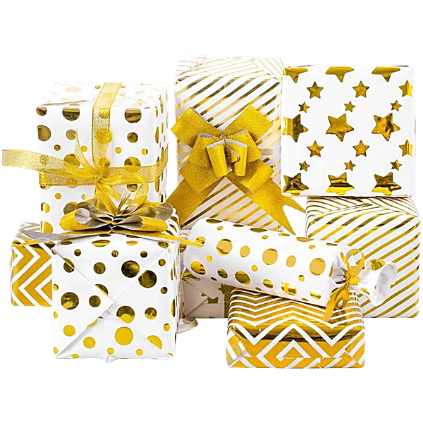 Buy CS Gifting Wrap Combo With Wrapping Paper, Curling Ribbon, Wishes ...