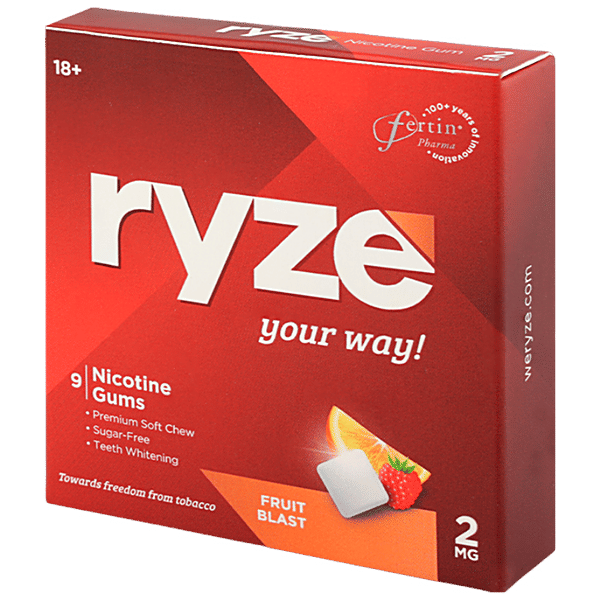 Buy Ryze Nicotine Gums - 2 mg, Fruit Blast, Sugar Free Online at Best ...
