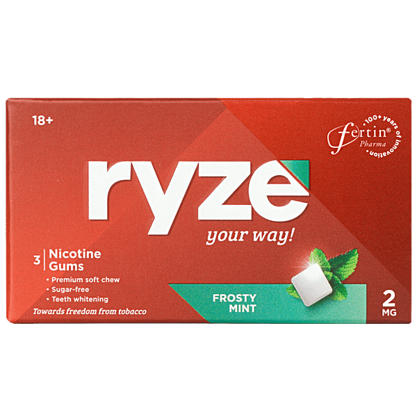 Buy Ryze Nicotine Gums - 2 mg, Frosty Mint, Sugar Free Online at Best ...