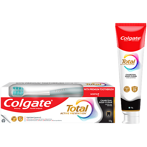 Buy Colgate Total Charcoal Deep Clean Anticavity Toothpaste + Premium ...