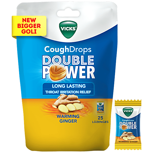 Buy Vicks Cough Drops Double Power - Warming Ginger Online at Best ...