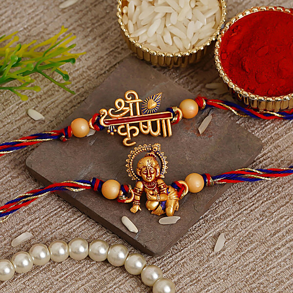 Buy eCraftIndia Krishna Religious Rakhis - With Roli Chawal Pack Online ...