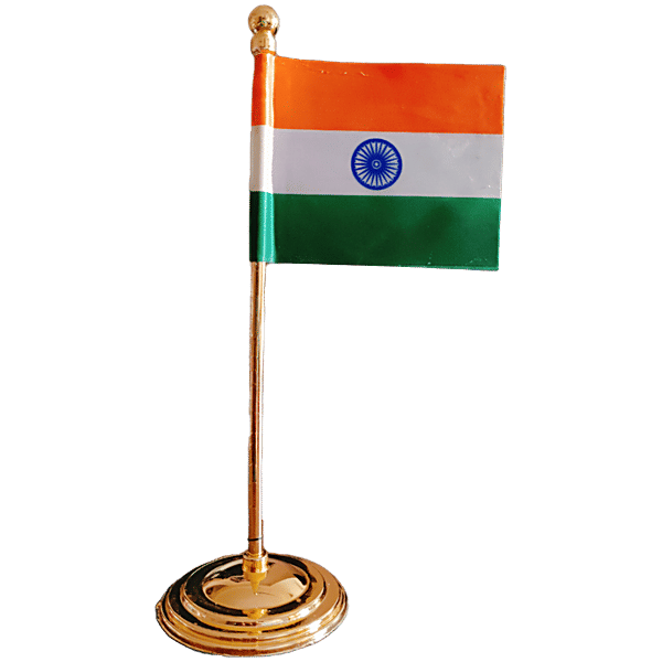 Buy House of Festivals India Flag With Golden Pole & Stand Online at ...