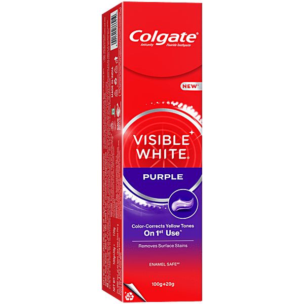 Buy Colgate Visible White Purple Toothpaste - Colour-Corrects Yellow ...