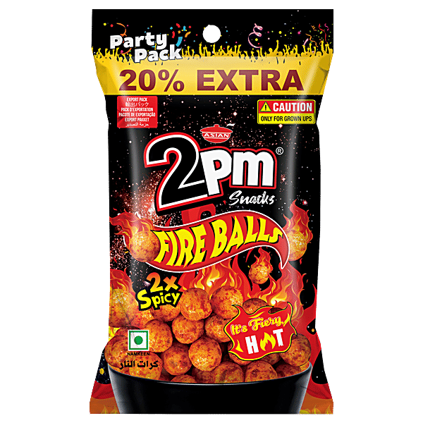 Buy 2PM Snacks Fire Balls Namkeen - 2X Spicy Party Pack Online at Best ...