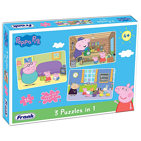 Buy Frank Peppa Pig 26 Pieces 3 In 1 Jigsaw Puzzle For Kids Above 4+ Years - 60404 Online at ...