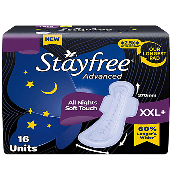 Buy STAYFREE All Nights Soft Touch Advanced Thick Sanitary Napkins XXL+ ...