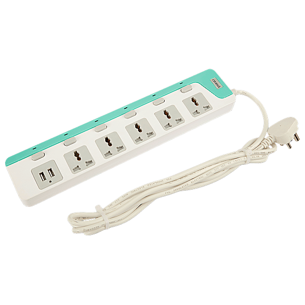 Buy Croma 6 Amps 5 Sockets Surge Protector With Individual Switch (2 ...