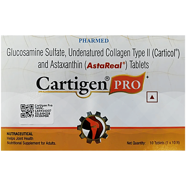 Buy Cartigen Pro Tablet With Glucosamine, Collagen & Astaxanthin For ...