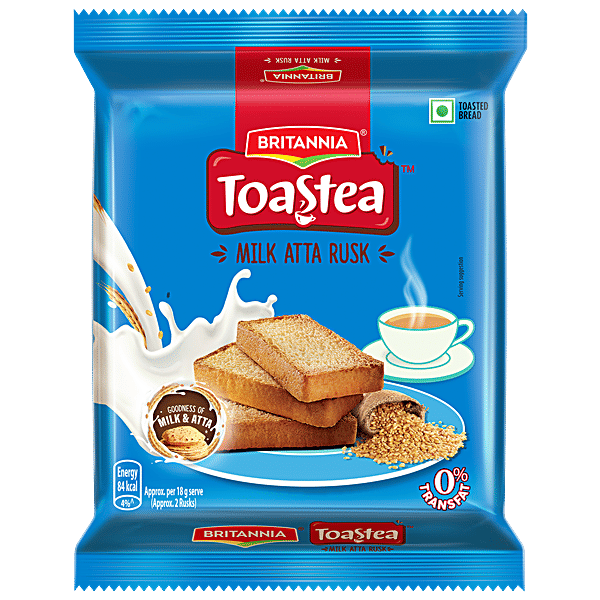 Buy Britannia Toastea Milk/Doodh Rusk - Crunchy, Zero Trans Fat, Ready ...