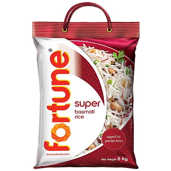 Buy Fortune Basmati Rice Super 5 Kg Pouch Online at the Best Price of ...