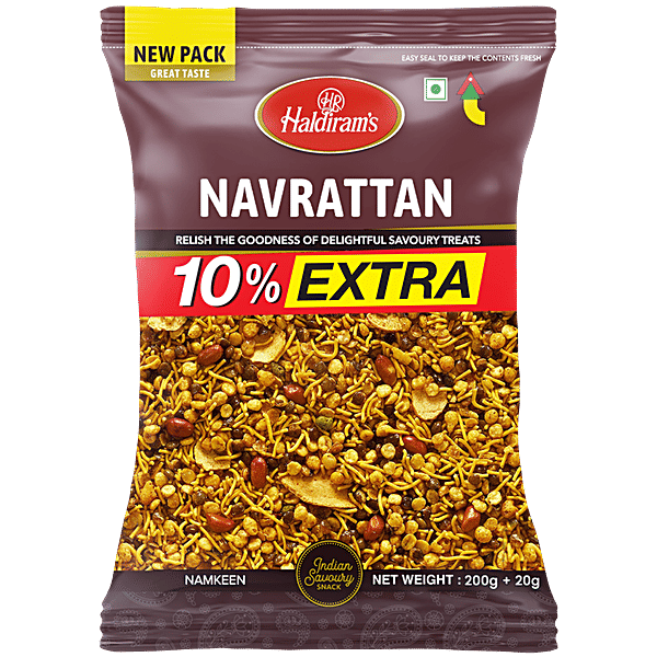 Buy Haldirams Namkeen Navrattan Del 200 Gm Pouch Online at the Best Price of Rs 50 - bigbasket