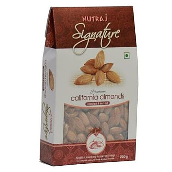 Buy Nutraj Dry Fruits Signature Roasted And Salted California Almonds Vacuum Pack 200 Gm Online ...