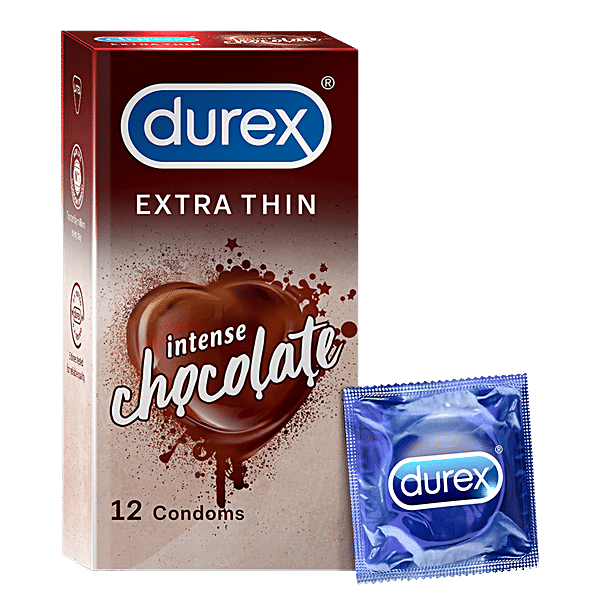 Buy Durex Extra Thin Condoms - Intense Chocolate Flavoured Online at Best Price of Rs 148.5 ...