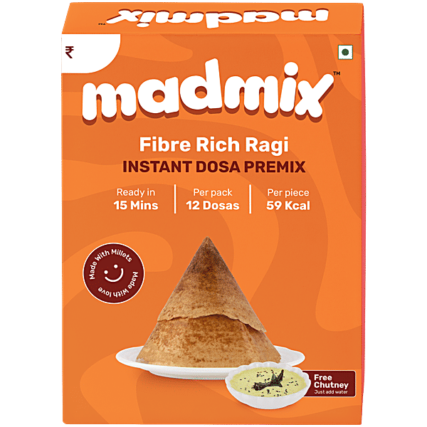 Buy Madmix Fibre Rich Ragi Instant Dosa Premix - With Free Chutney ...