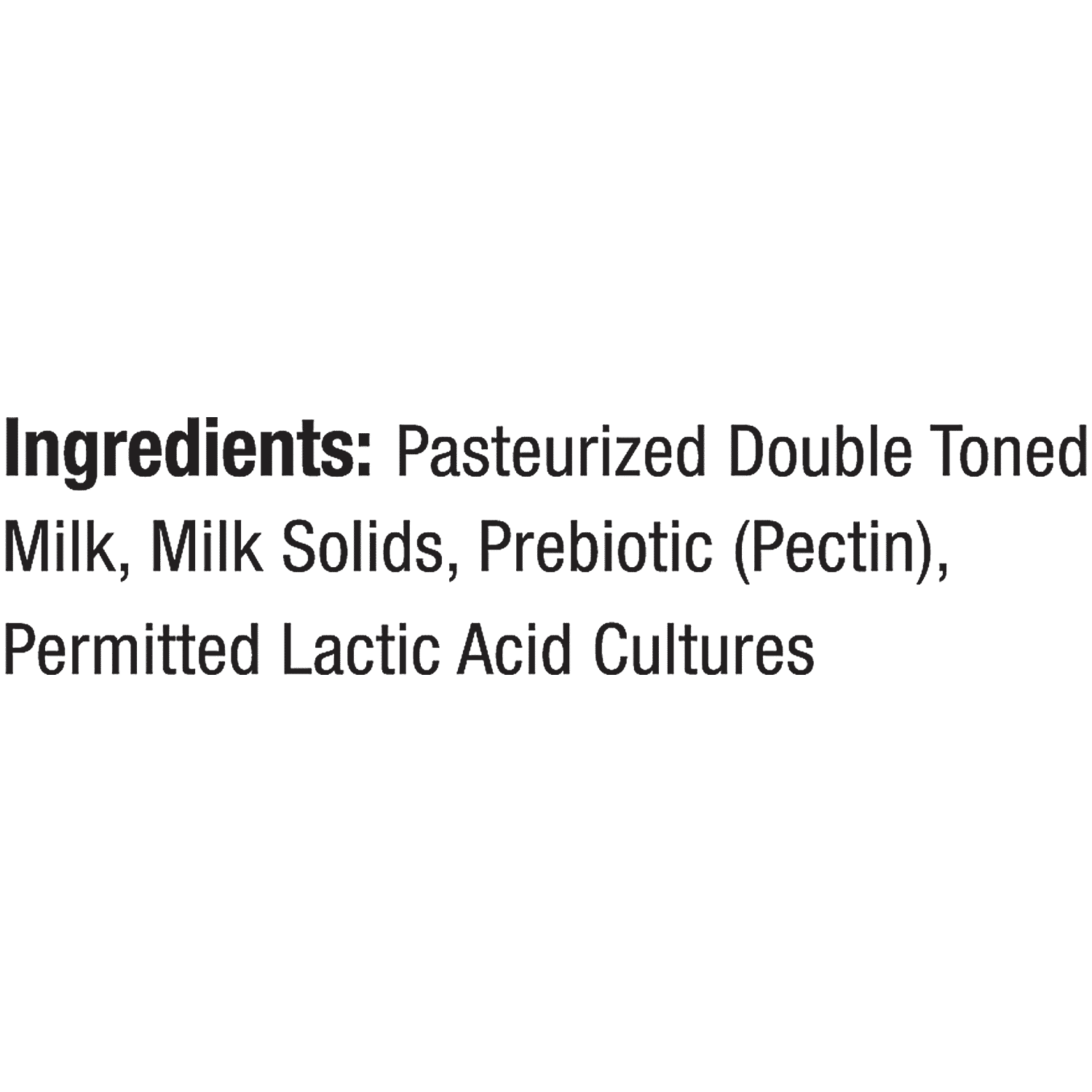 Yogurt Ingredients Label