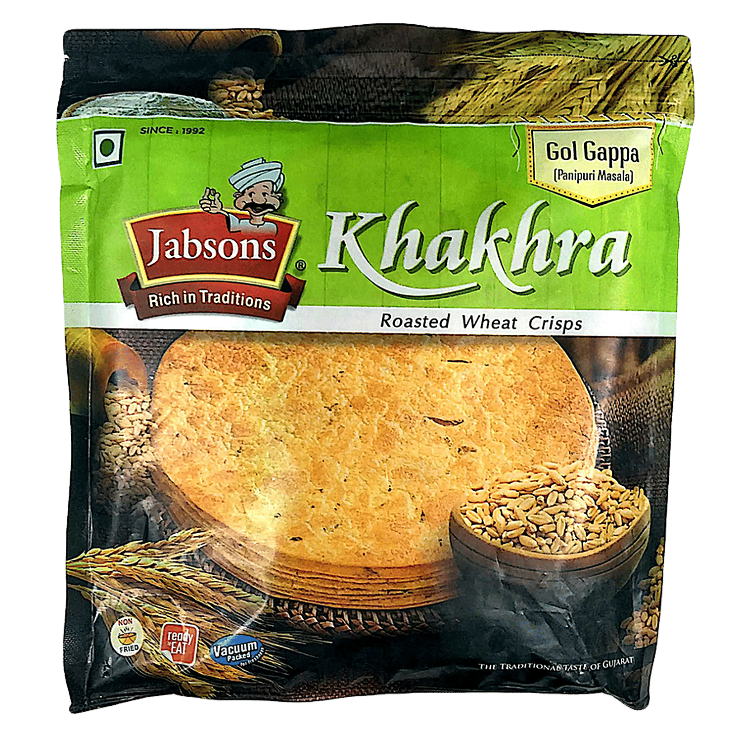 Buy Jabsons Khakhra - Gol-gappa (Roasted Wheat Crisps), 180 g Pouch ...