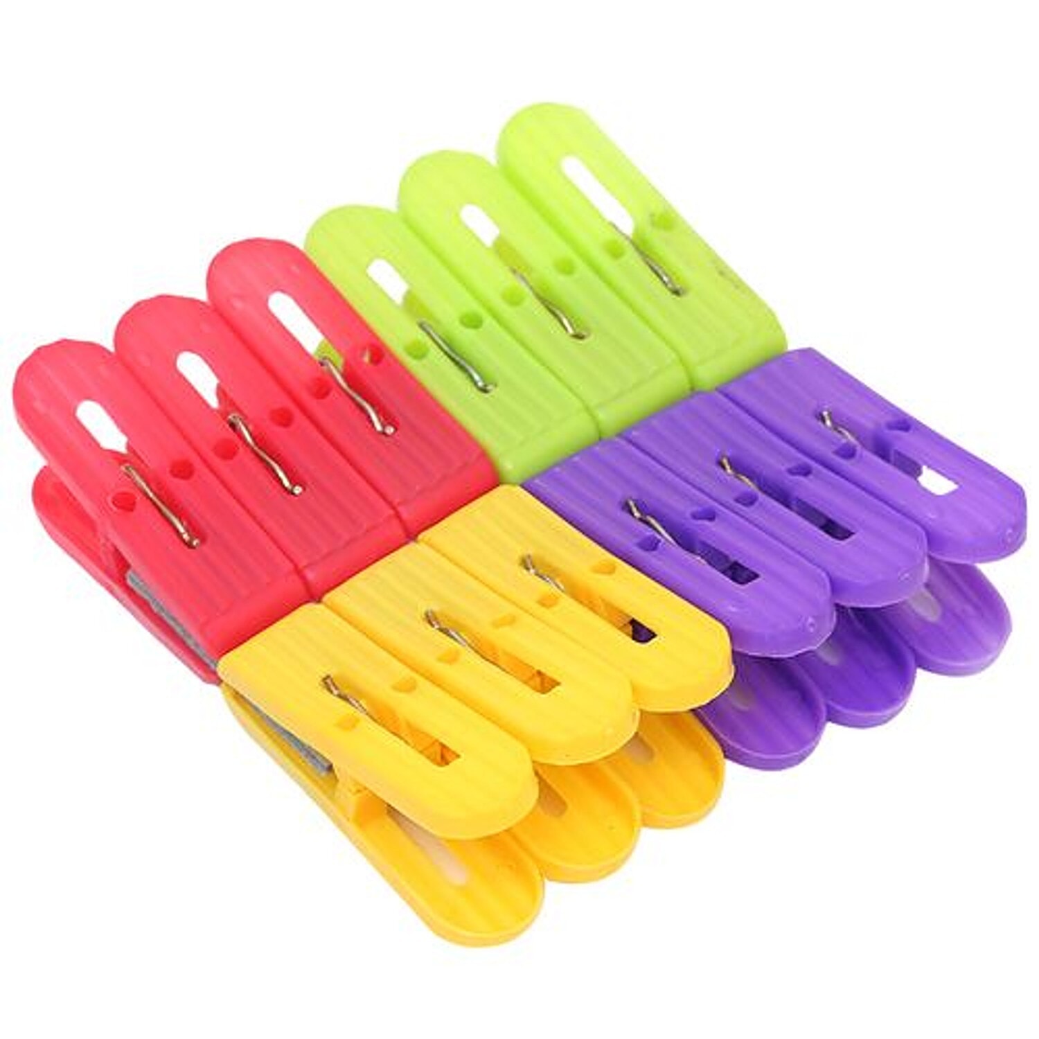 Swastik Gold Premium Plastic Cloth Clips Assorted Colour 12 Pcs ...