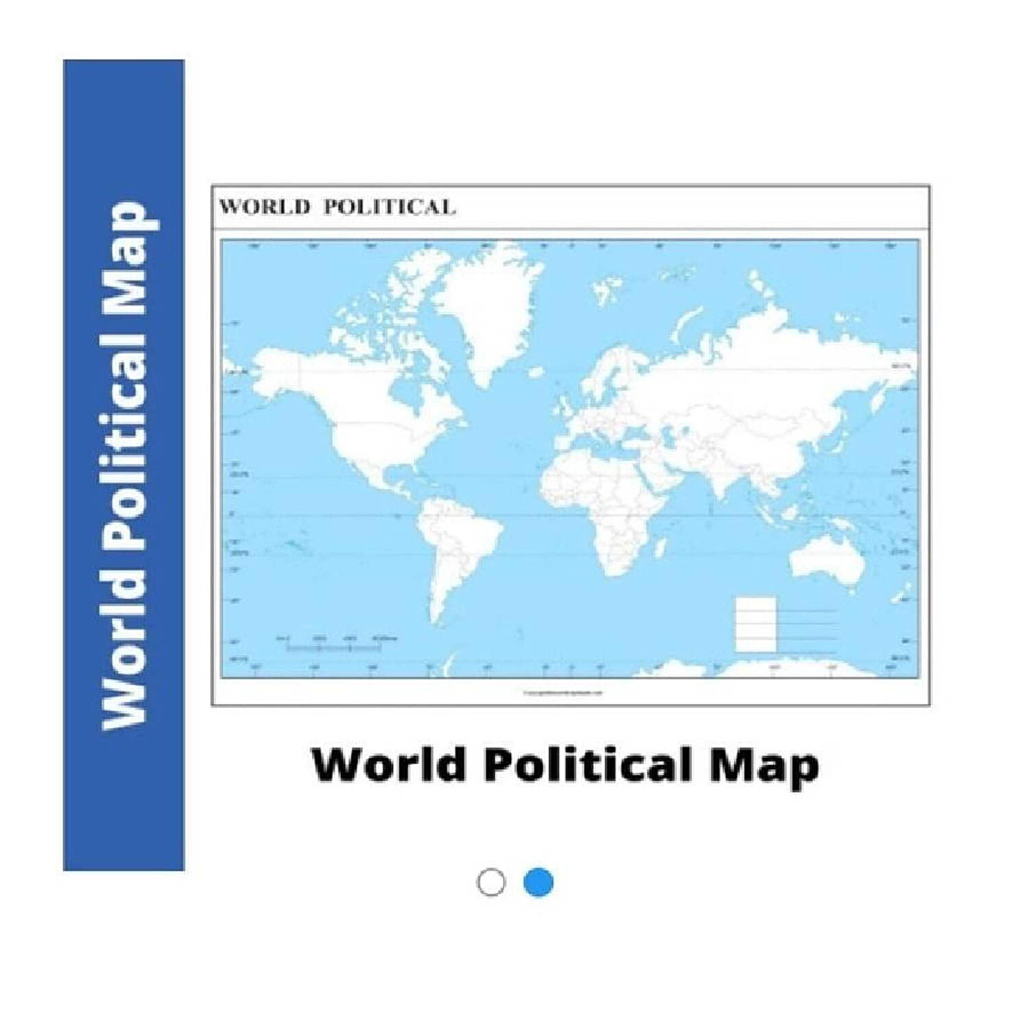 Blank Political Map Of World A4 Size English Laminated Paper India
