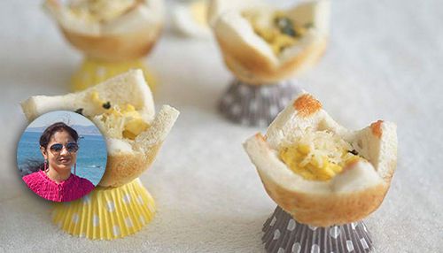 Scrambled Egg Bread Cups Recipe: How to Make Scrambled Egg Bread Cups ...