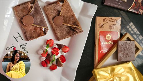 Chocolate Crepe Love Letter Recipe: How to Make Chocolate Crepe Love ...